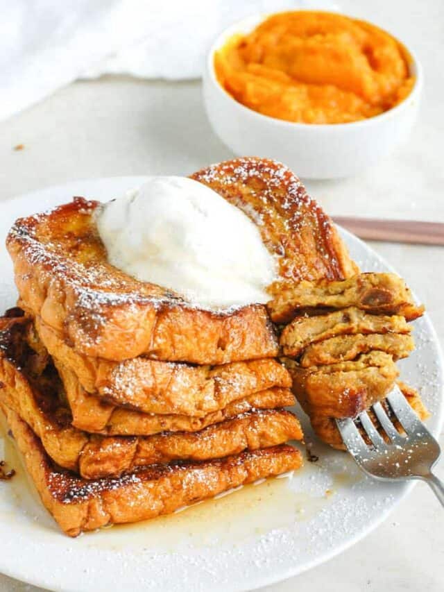Five Minute Pumpkin French Toast - Erin Lives Whole