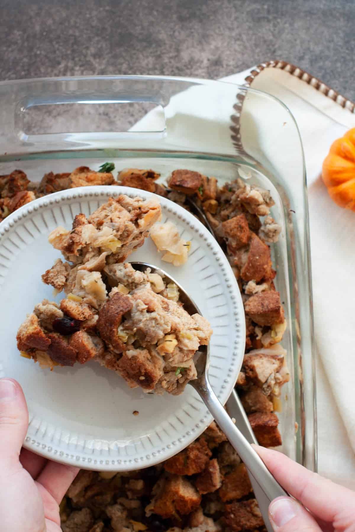 Healthier Apple Sausage Stuffing - Erin Lives Whole