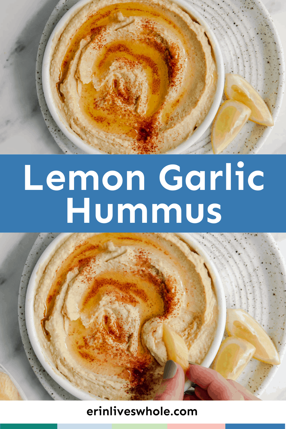 Lemon Garlic Hummus - Erin Lives Whole