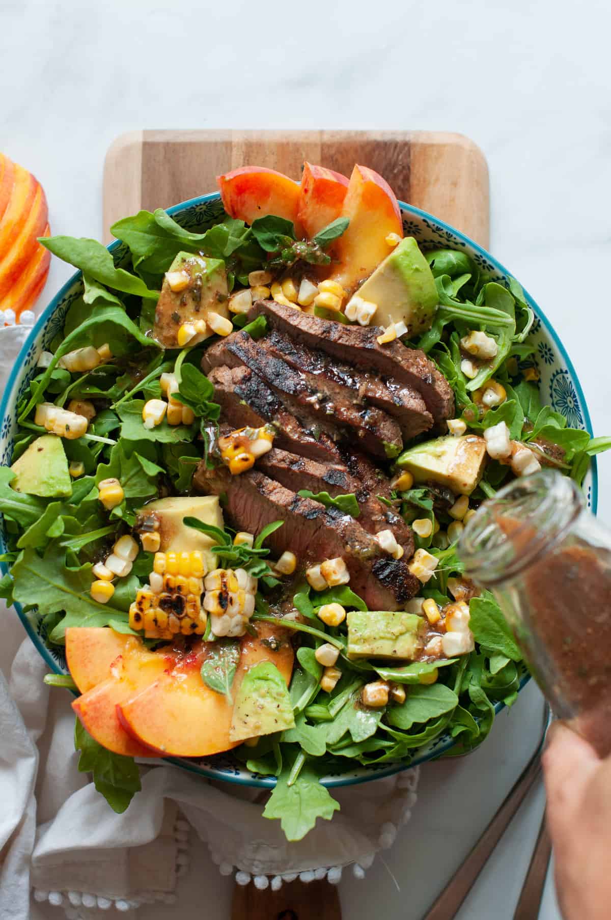 Grilled Steak and Peach Salad - Erin Lives Whole