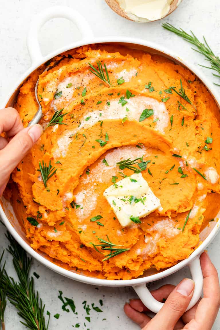 Savory Mashed Sweet Potatoes - Erin Lives Whole