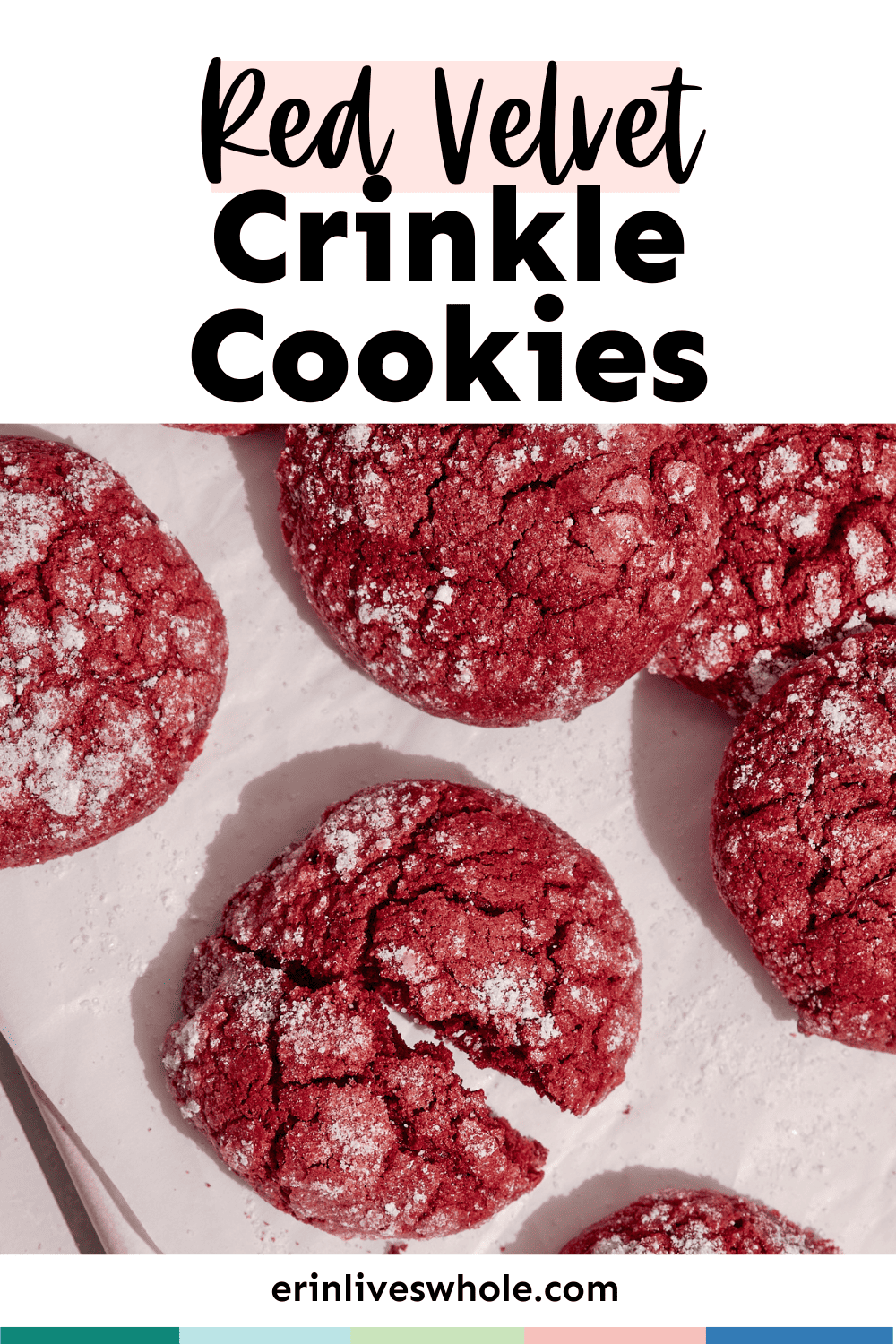 Red Velvet Crinkle Cookies - Erin Lives Whole