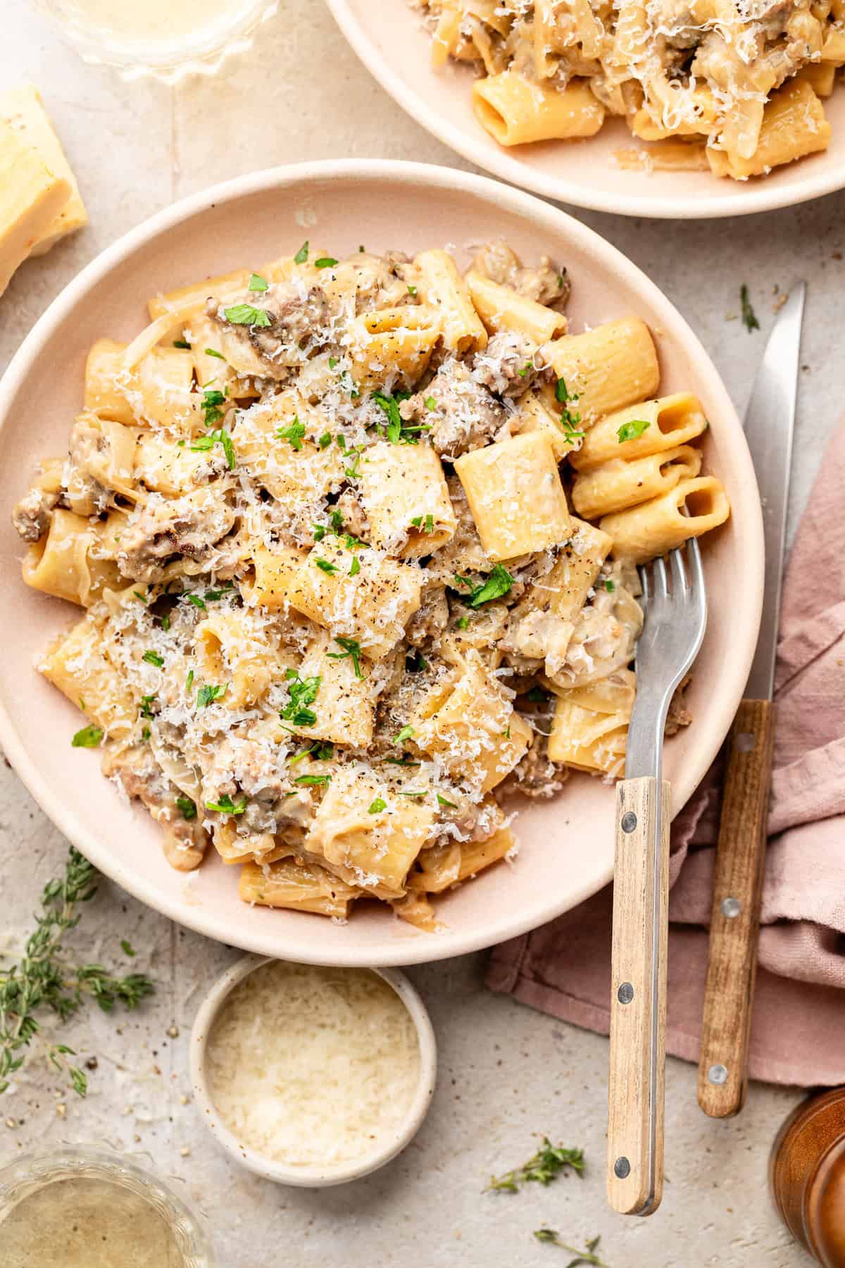 Sausage French Onion Pasta - Erin Lives Whole