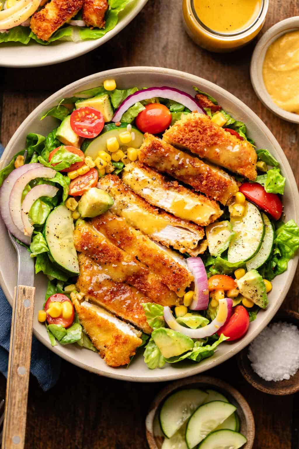 Honey Mustard Crispy Chicken Salad - Erin Lives Whole