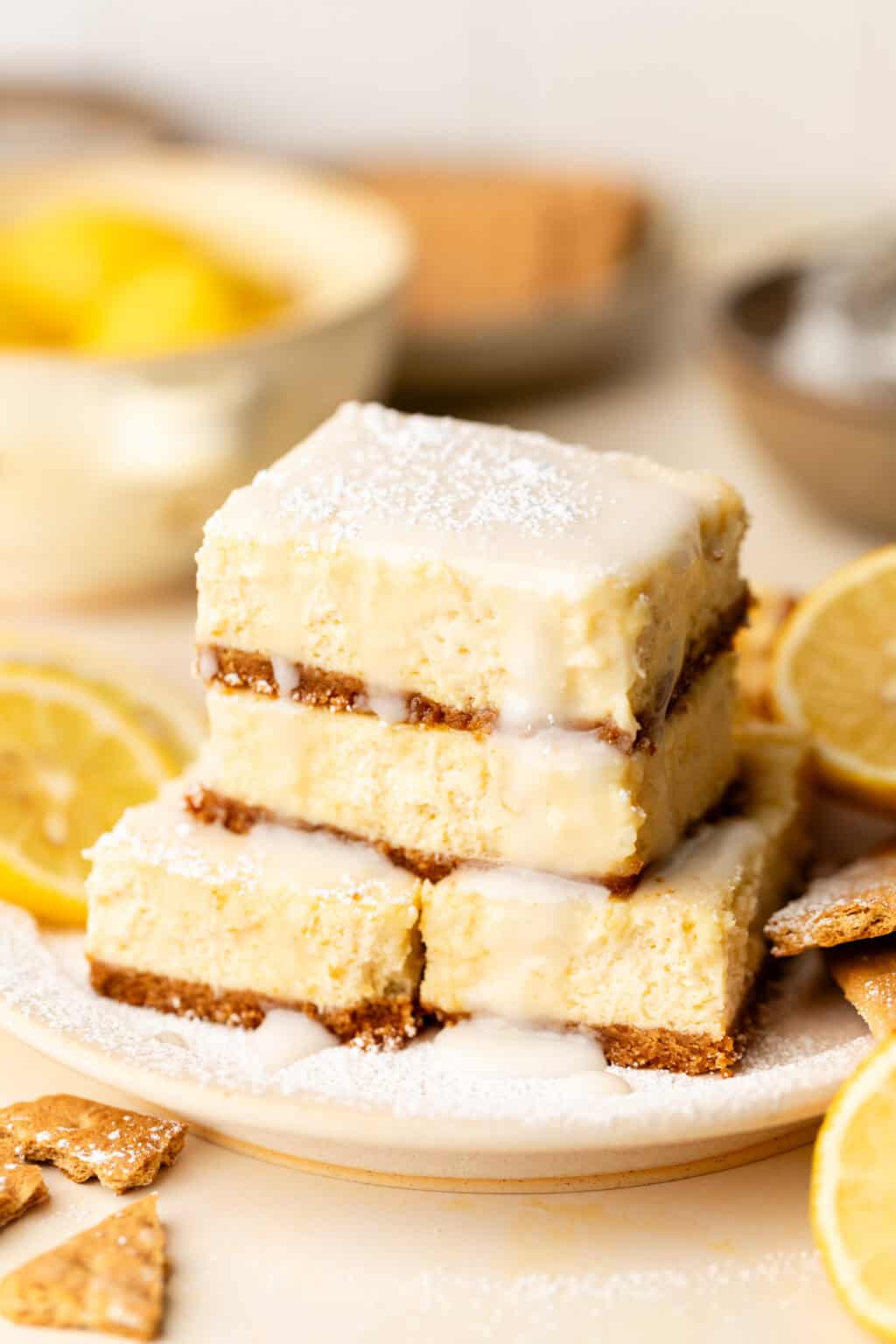 Light Lemon Cheesecake Bars - Erin Lives Whole