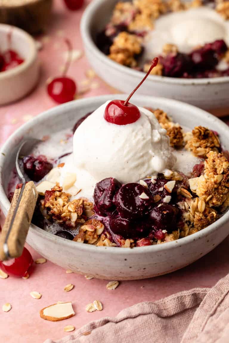 Almond Cherry Crisp Recipe - Erin Lives Whole