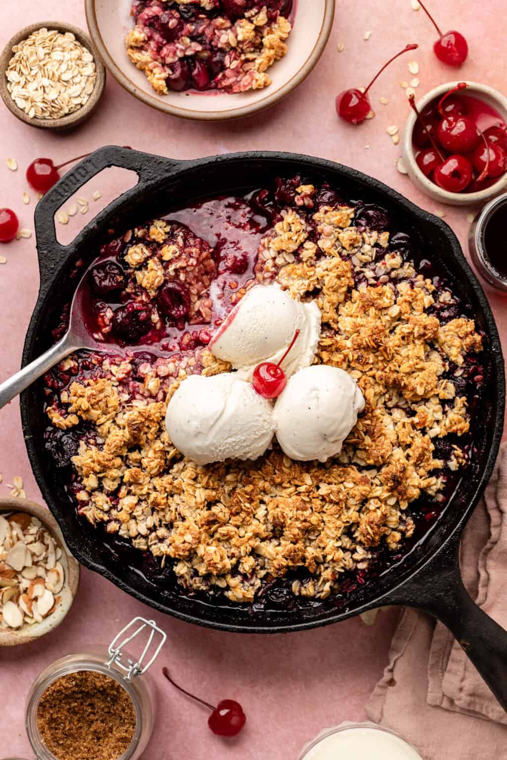 Almond Cherry Crisp Recipe - Erin Lives Whole