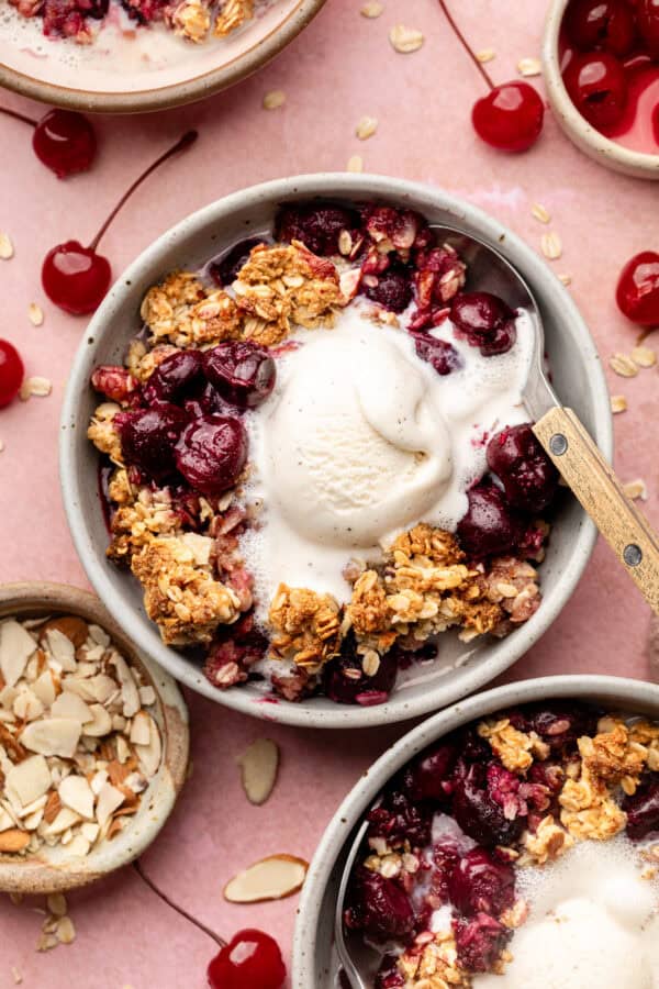 Almond Cherry Crisp Recipe - Erin Lives Whole