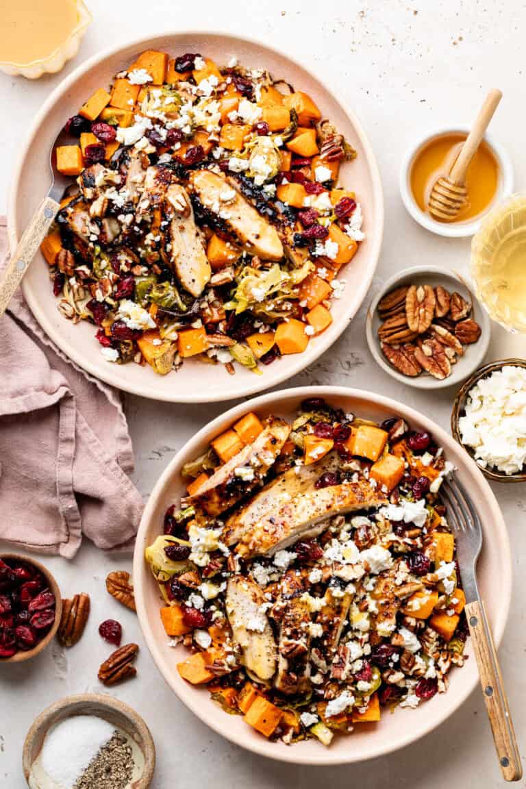 Fall Harvest Bowl Recipe with Chicken - Erin Lives Whole